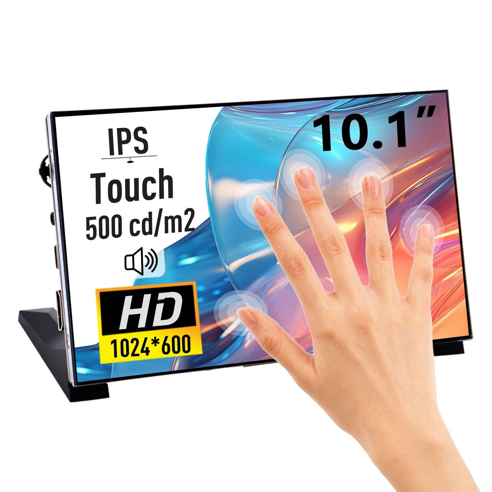 52Pi 10.1 inch 1024x600 IPS LCD Touch Screen w/ Stand for Raspberry Pi ...