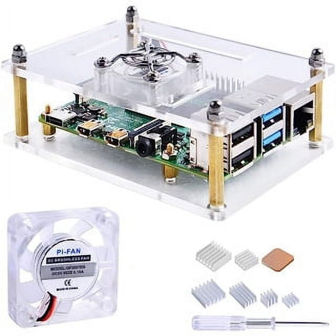 52Pi Acrylic Case for Raspberry Pi 4 Model B & Raspberry pi 3 Model B+, Raspberry Pi Case with ...
