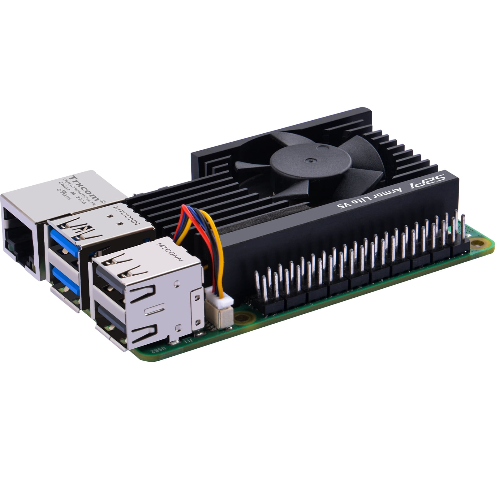 52Pi Active Cooler for Raspberry Pi 5, Armor Lite V5 Cooler with ...