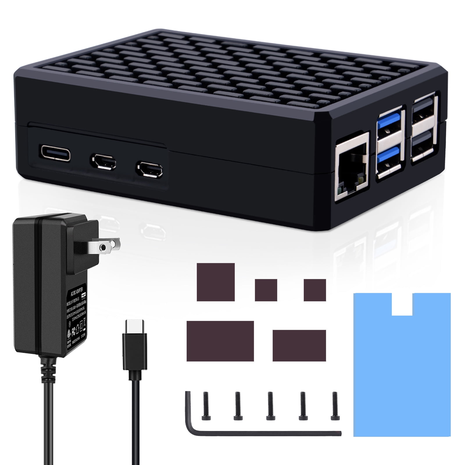 52Pi Aluminum Case with 27W Power Supply for Raspberry Pi 5, Pi 5 Case ...