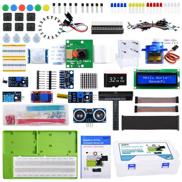 52Pi Complete Starter Kit for Raspberry Pi 4B, Python C Java Scratch Code, with 100-Page ...