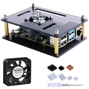 52Pi Black Case for Raspberry Pi 5, Pi 5 Case with Armor Lite V5 Active ...