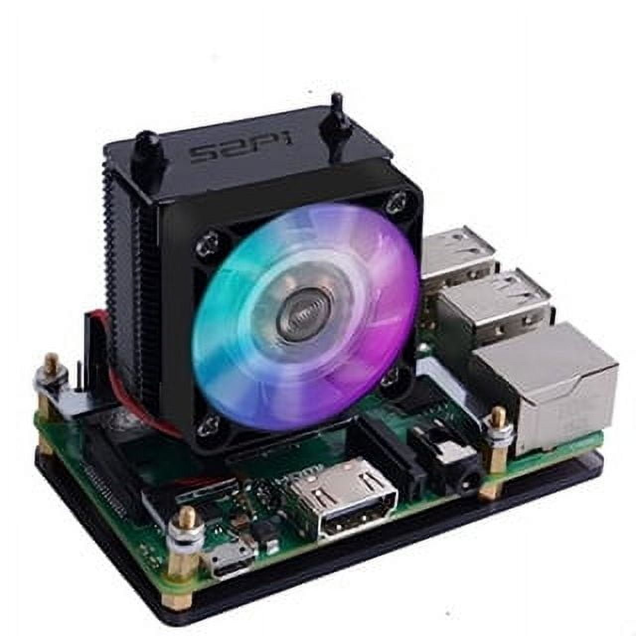 52Pi ICE Tower Cooler for Raspberry Pi, RGB Cooling Fan with Aluminum ...