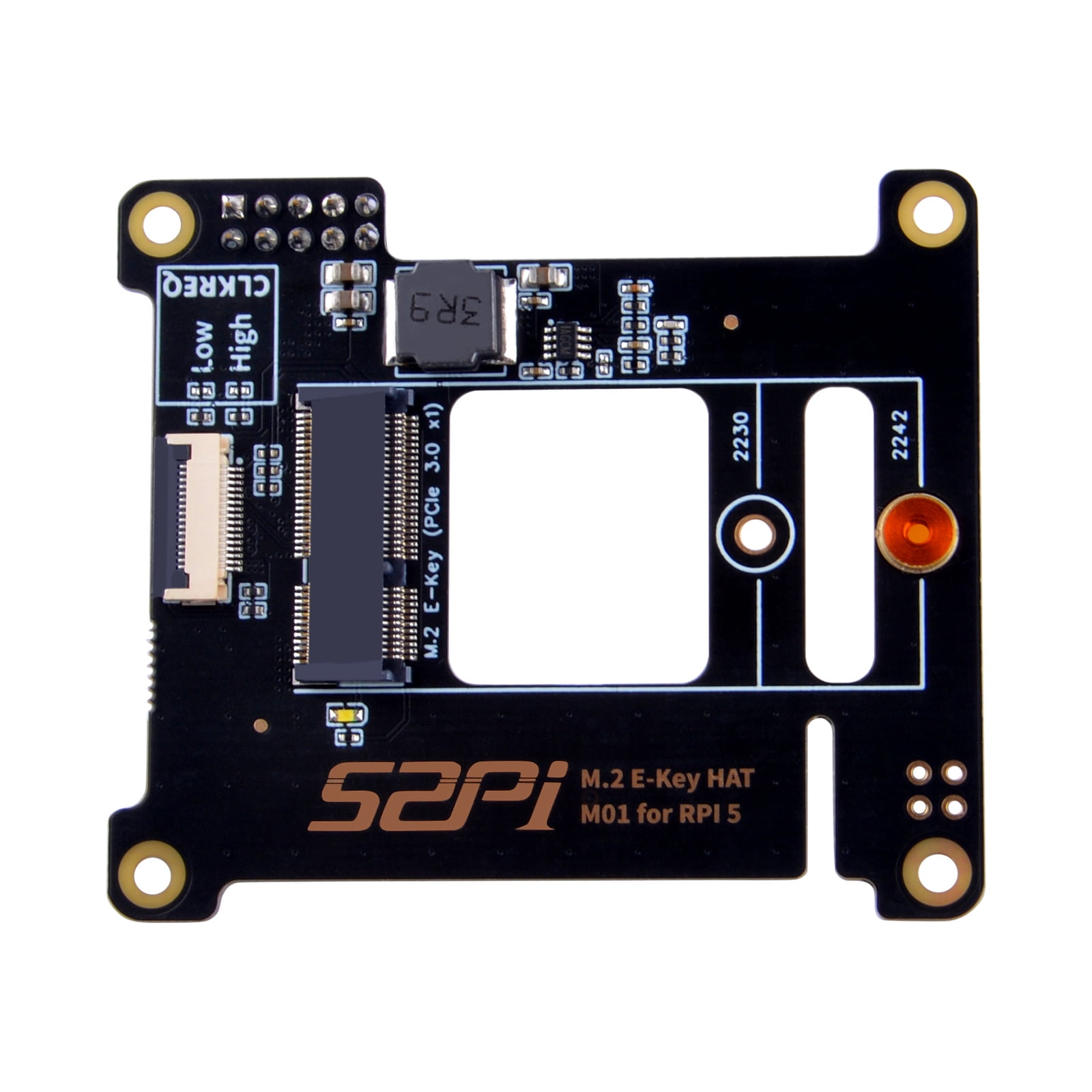 52Pi M01 PCIe M.2 E-key NVMe SSD PCIe Peripheral Board for Raspberry Pi ...