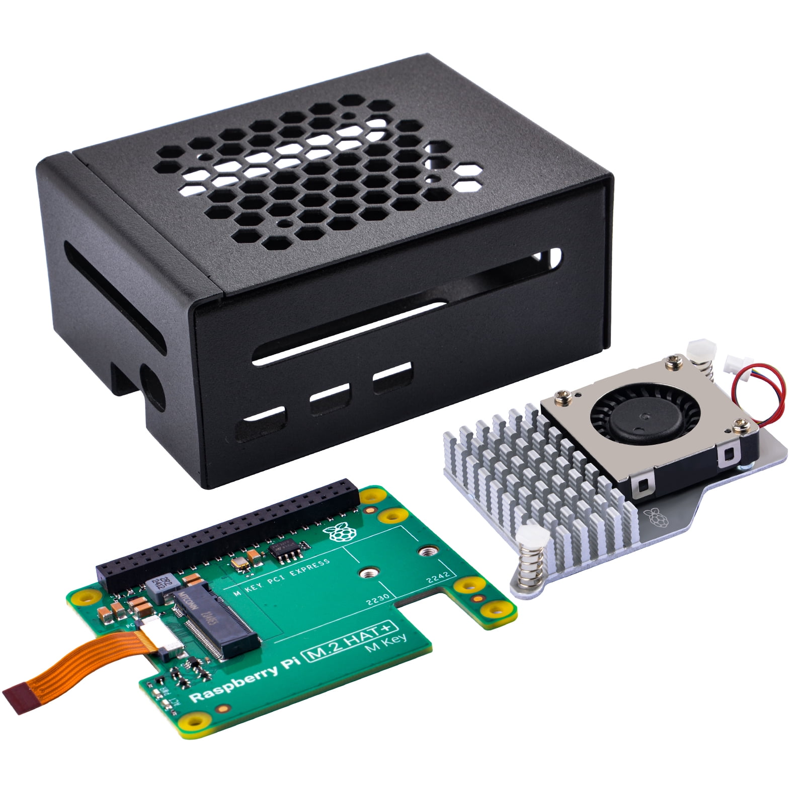 52Pi Metal Case for Raspberry Pi 5,with M.2 HAT+ and Raspberry Pi Active Cooler for Raspberry Pi ...