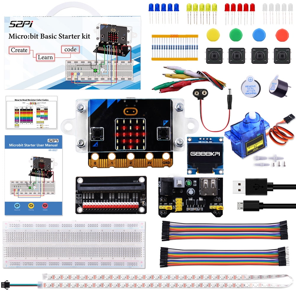 52Pi MicroBit Basic Starter Kit with BBC Micro:Bit V2.2 Board, DIY ...