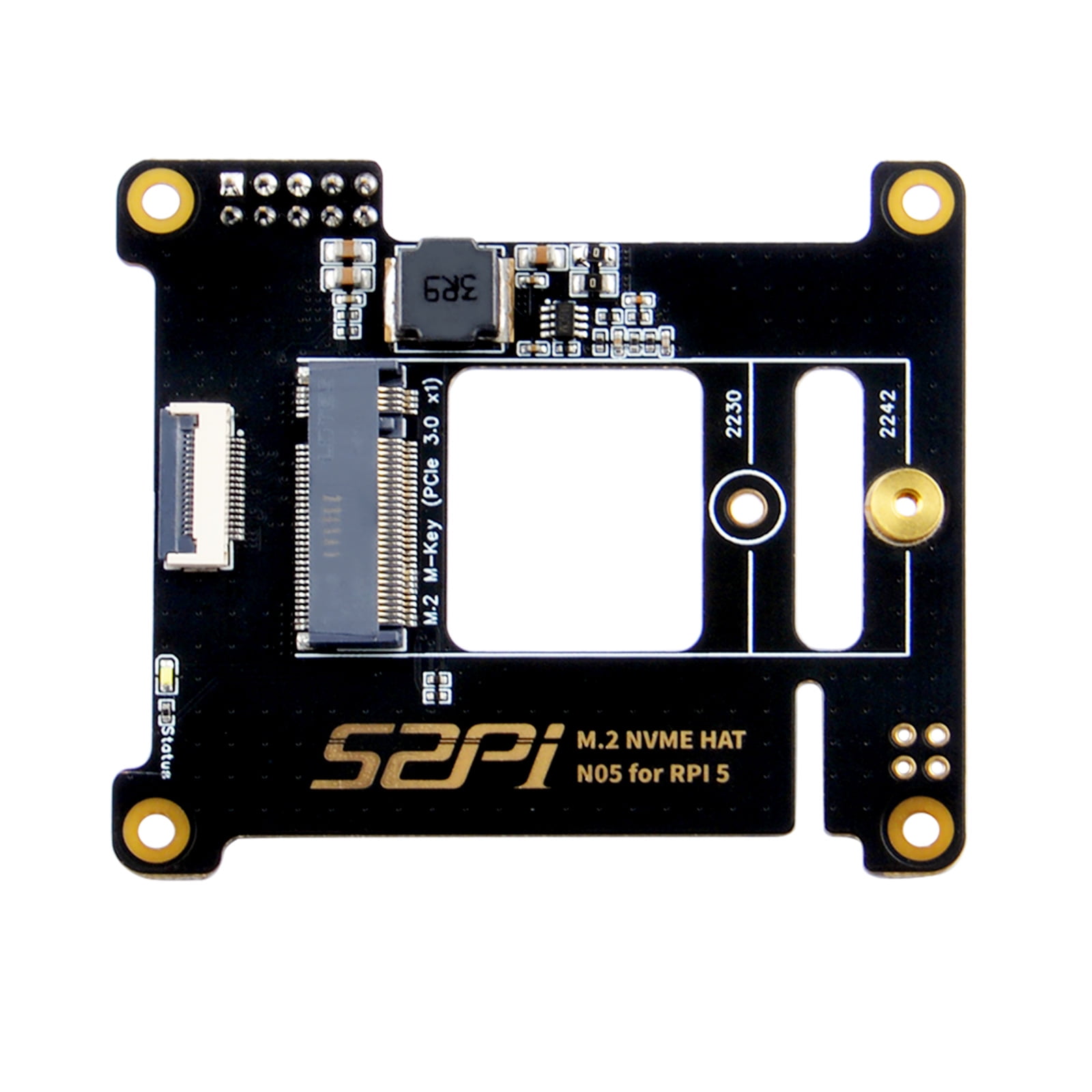 52Pi N05 M.2 NVME PCIe Peripheral Board for Raspberry Pi 5, Support M.2 ...