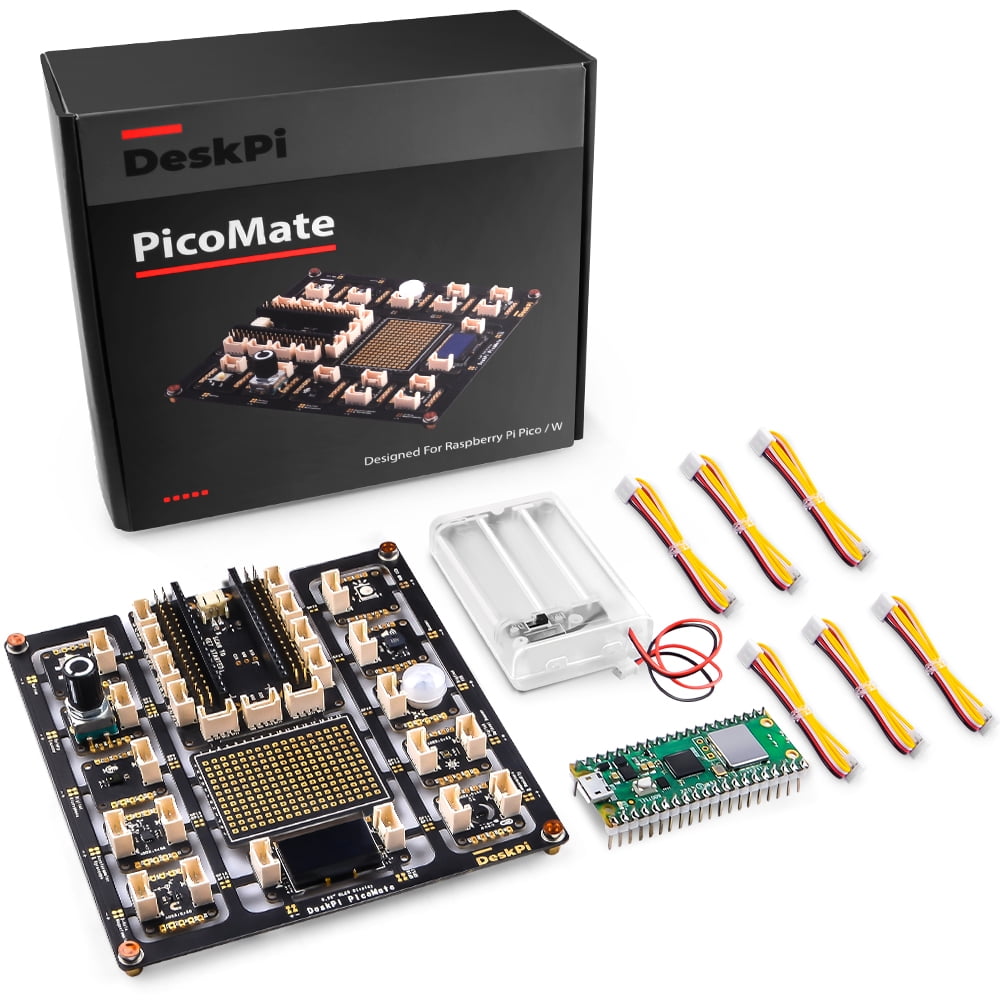 52Pi Pi Pico W Board with DeskPi PicoMate for Raspberry Pi Pico W, DeskPi PicoMate Expansion ...