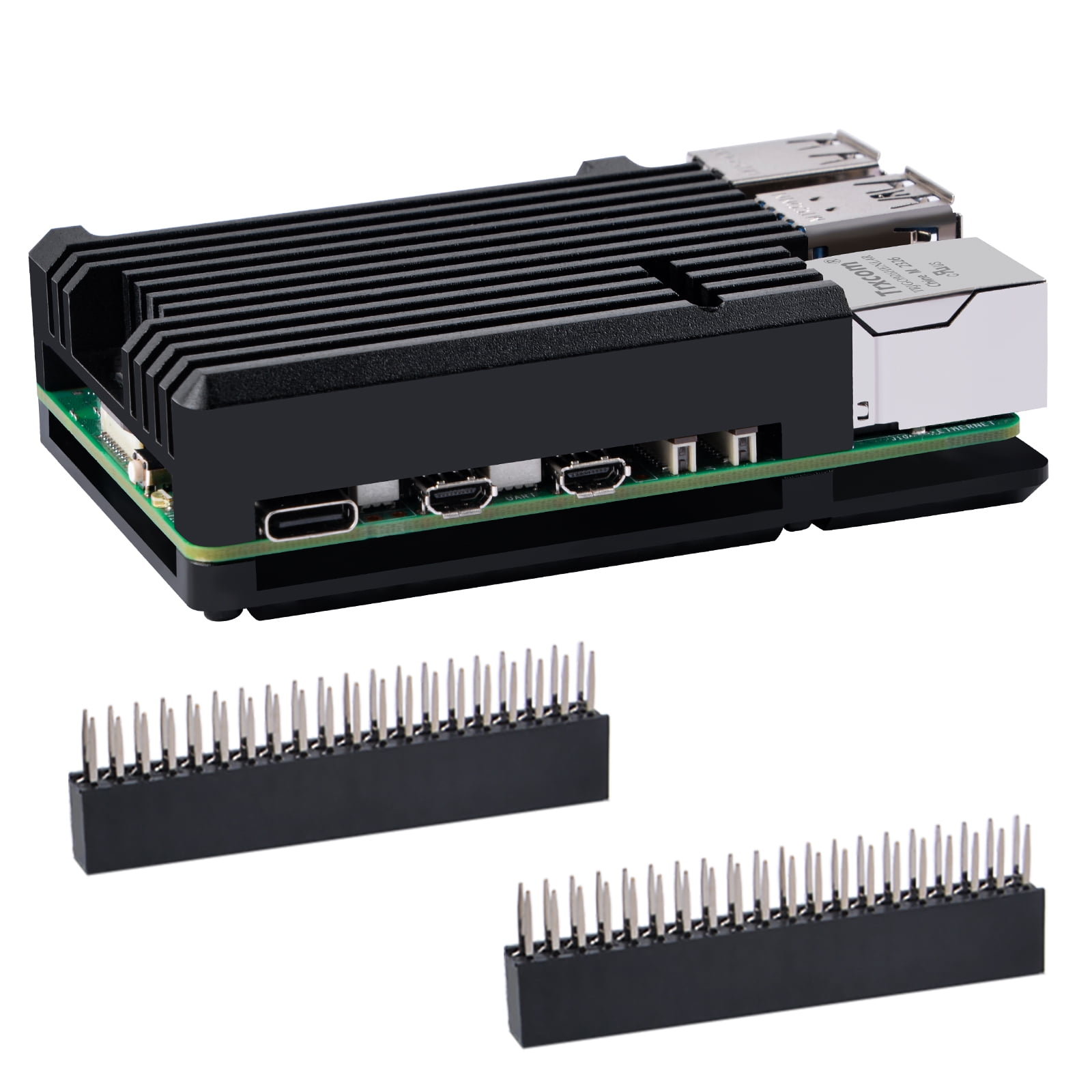 52pi Raspberry Pi 5 Heatsink Case Pi 5 Aluminum Alloy Armor Case Pi 5 Passive Cooling Case For