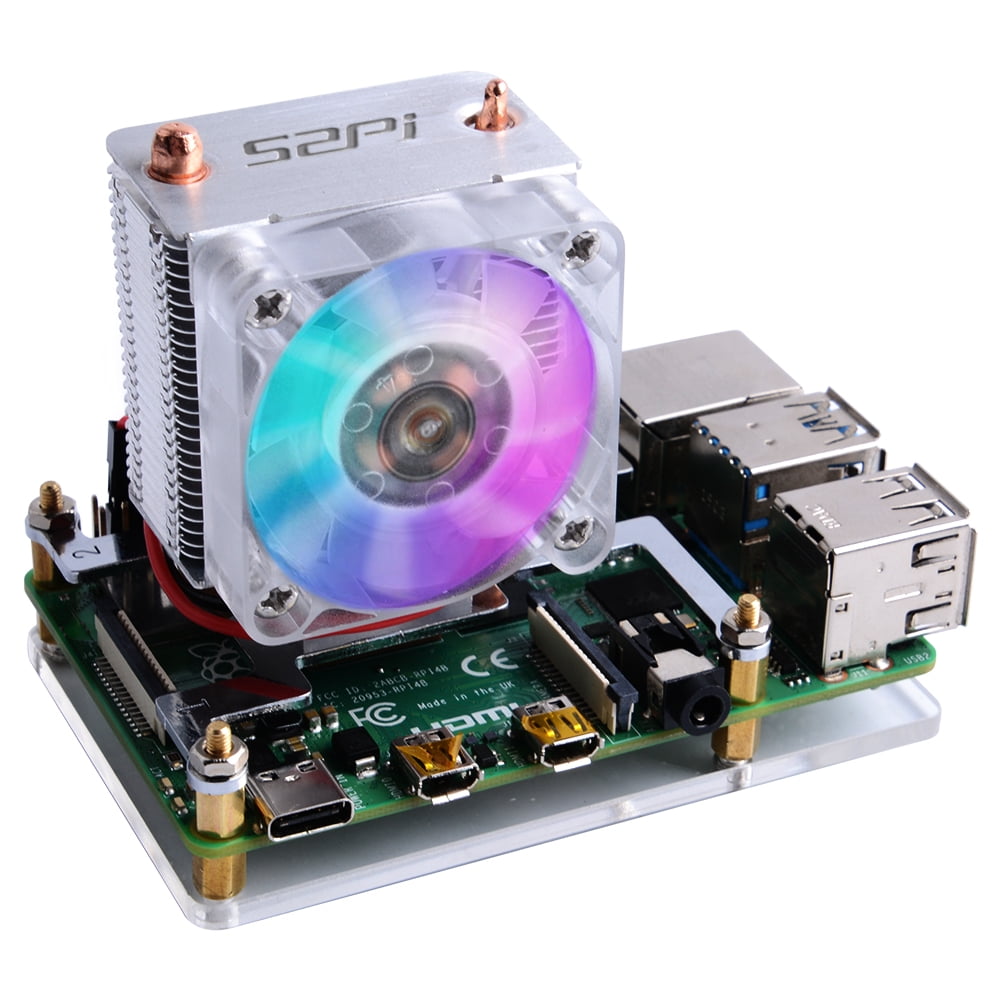52Pi Raspberry Pi Cooling Fan, Raspberry Pi ICE Tower Cooler, RGB ...