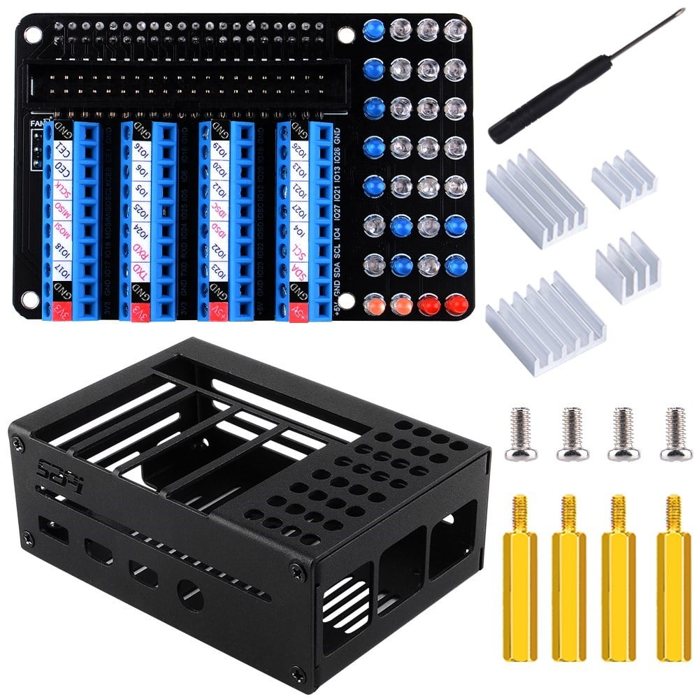 52Pi Raspberry Pi GPIO Screw Terminal Block Breakout Board HAT Kit with ...