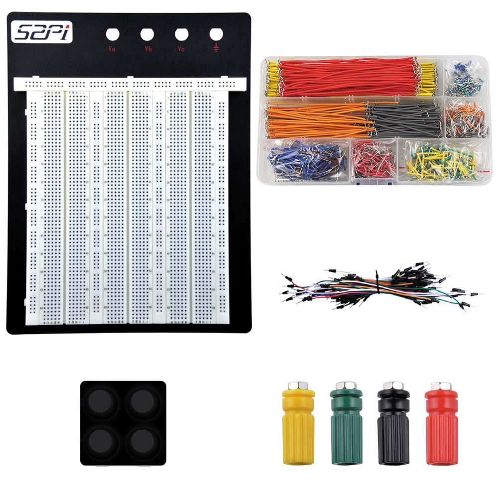 52Pi Solderless Breadboard with Black Metal Black Plate and U-Shape+ ...