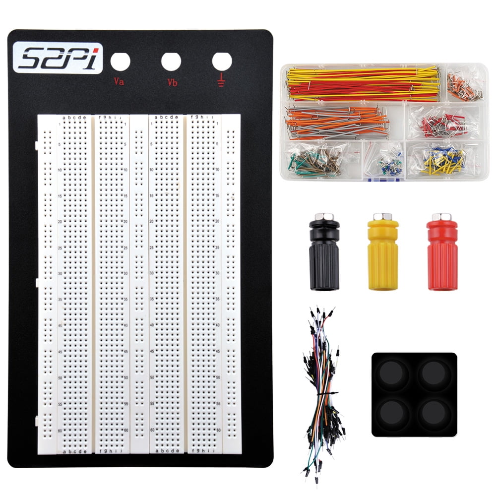 52Pi Solderless Breadboard with Black Metal Black Plate and 560PCS U ...