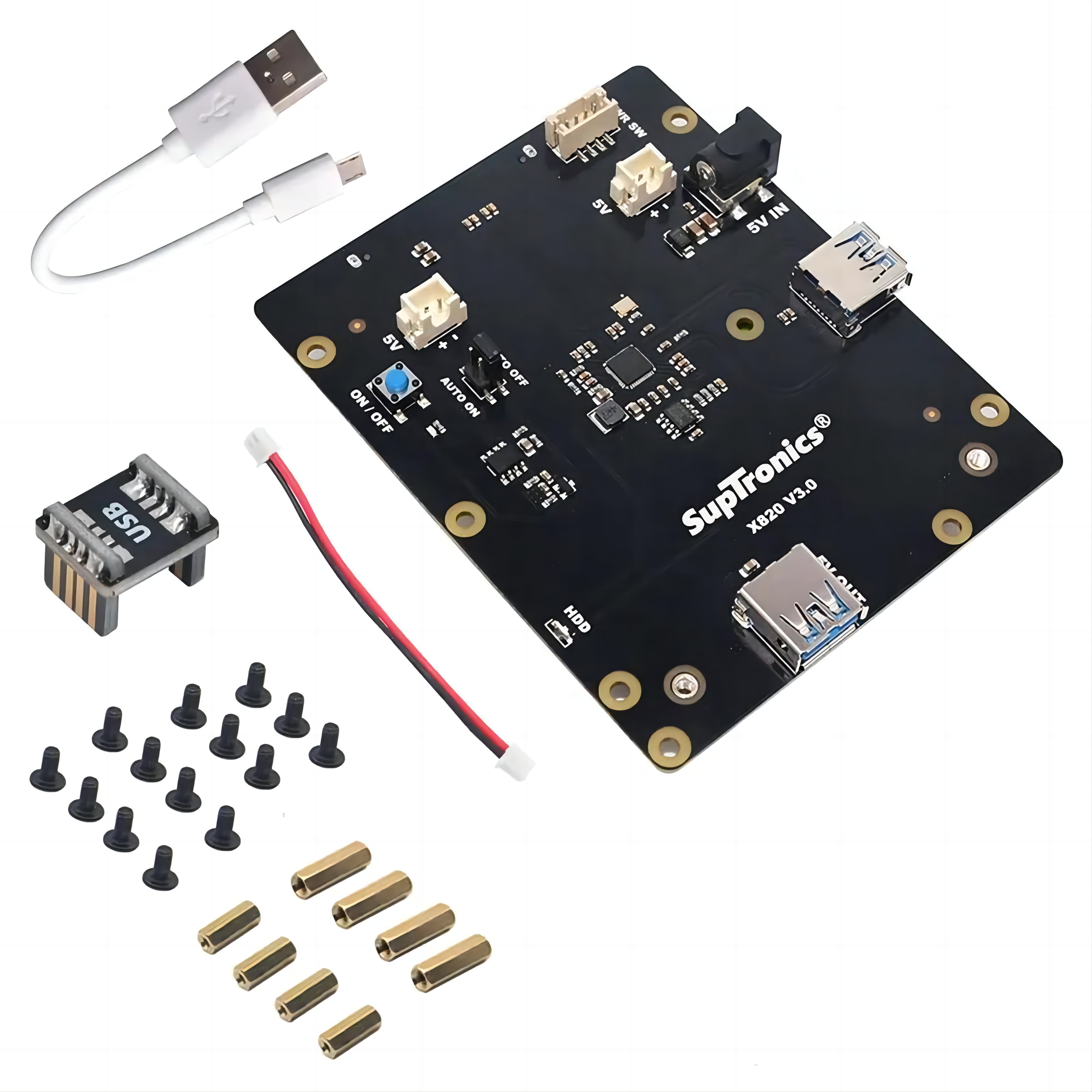 52Pi X820 V3.0 2.5 SATA HDD/SSD Shield Expansion Board Kit for ...