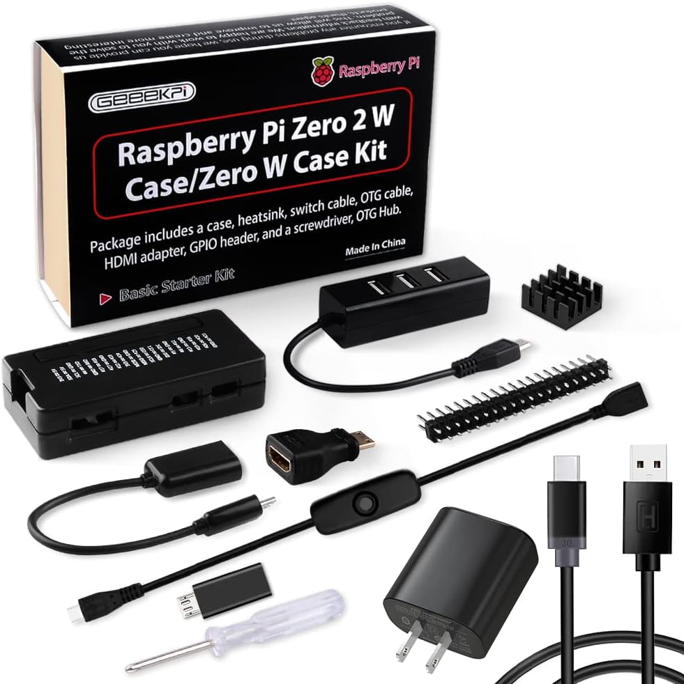 52Pi Zero 2 W Case Kit with Case, Power Supply, Heatsink, 20Pin GPIO ...
