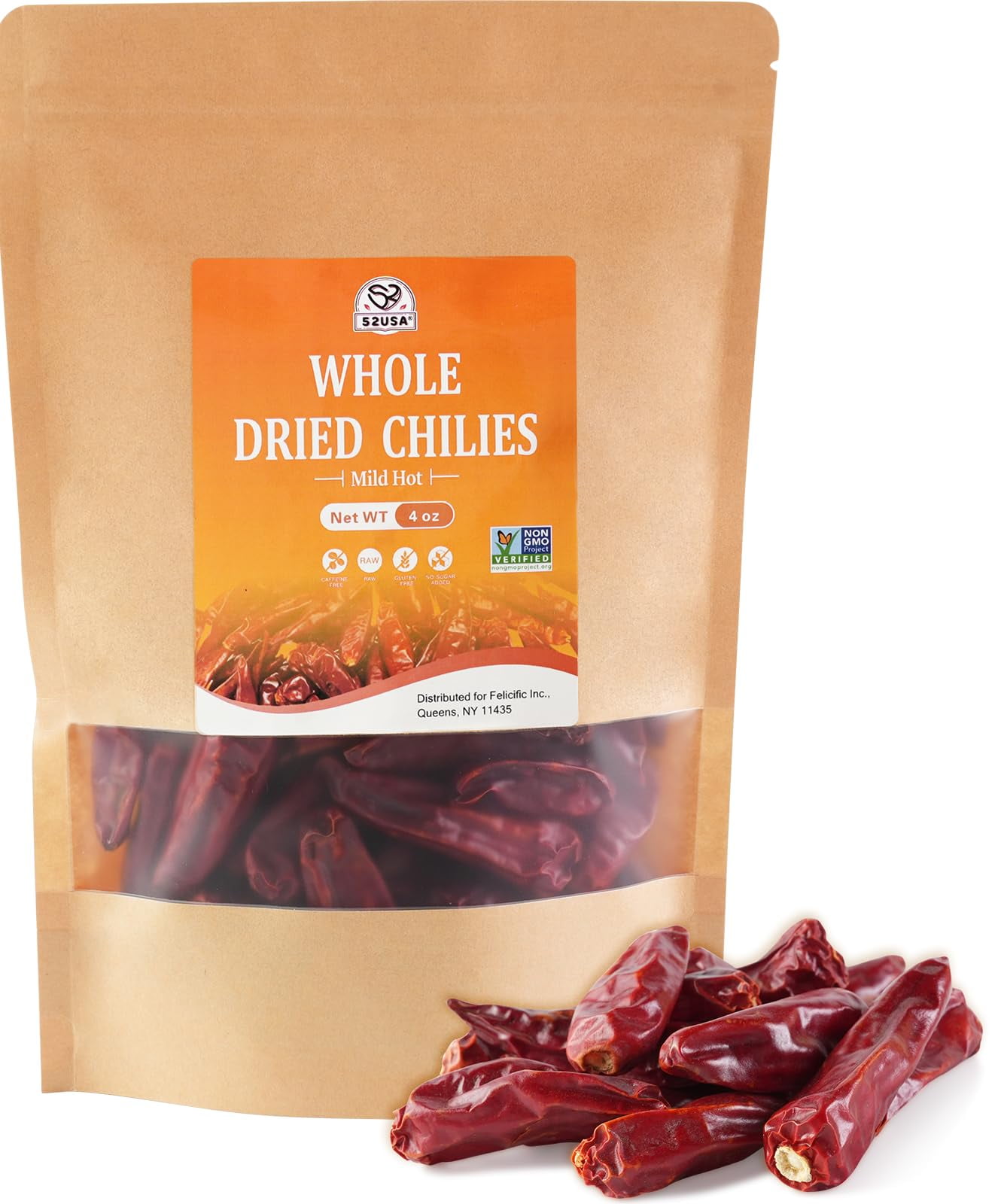 52USA Dried Chilli Peppers, WHF2 Whole Dried Chilies 4 Spicy Dried ...