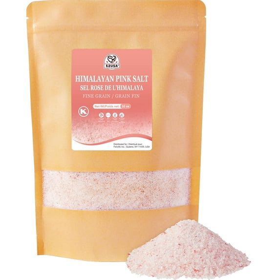 52USA Himalayan Pink Salt Fine – 2 lb, Natural Sea Salt, Kosher, No ...