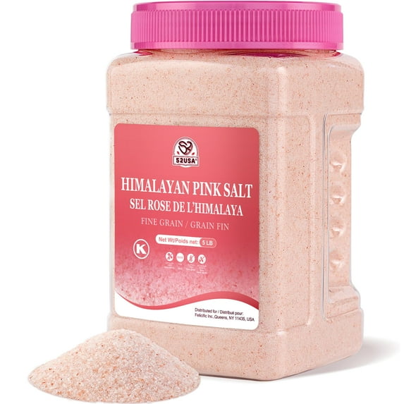 52USA Himalayan Pink Salt Fine, MDA05 Fine Ground Table Salt, 80oz (5 ...
