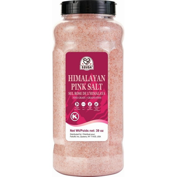 52USA Himalayan Pink Salt, Fine MDA05 Grain, 39oz (2.4 LB), Pink ...