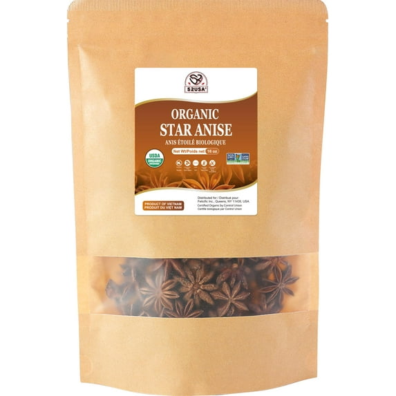 52USA Organic Star Anise, 16 MDA05 Ounce (Pack of 1), NON-GMO Verified ...