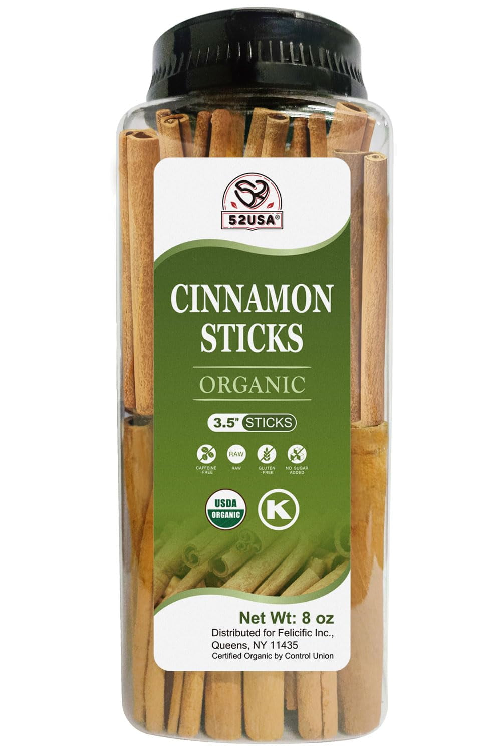 52USA Organic Sticks, BCF26 8oz (226g), Sticks Whole, 100% Raw, USDA ...