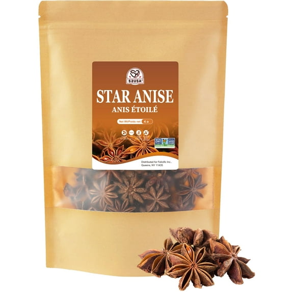 52USA Star Anise Whole, 4 MDA05 Ounce (Pack of 1), NON-GMO Verified ...