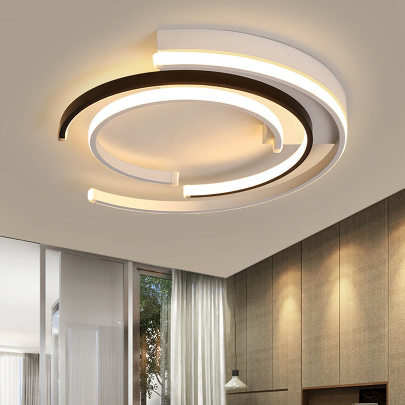 52W Indoor Modern LED Round Acrylic Ceiling Lamp Warm Light Personality ...