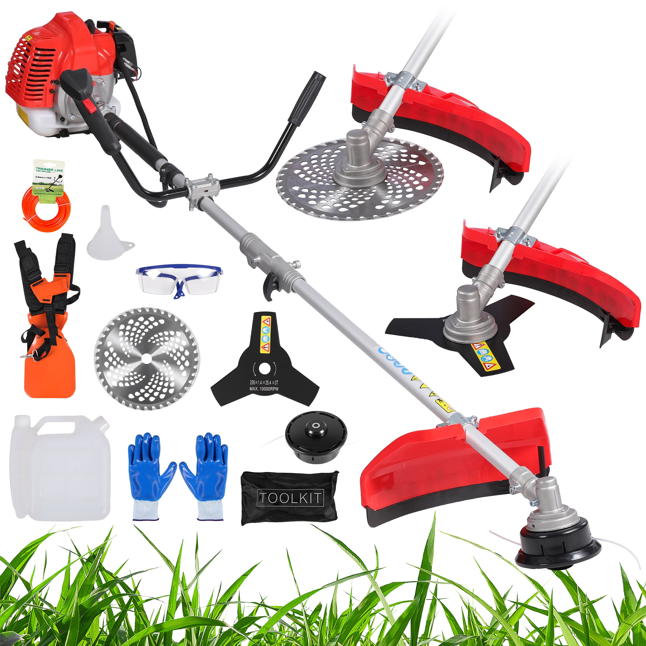 52cc 2-Cycle Weed Wacker Gas Powered, 3-in-1 Gas String Trimmer/Edger ...