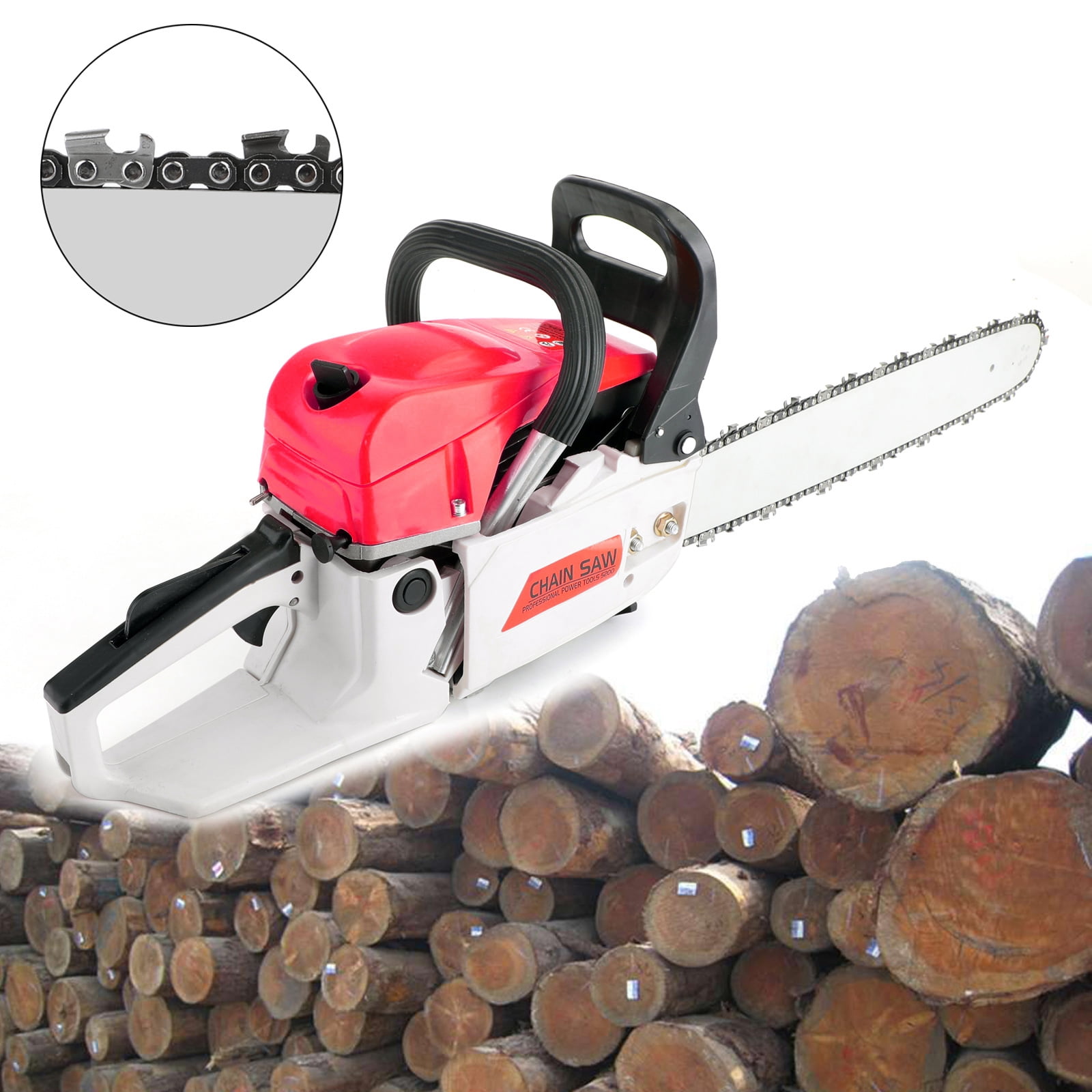 52cc Chainsaw 22" Bar Powered Engine 2 Cycle Gasoline Chain Saw ...