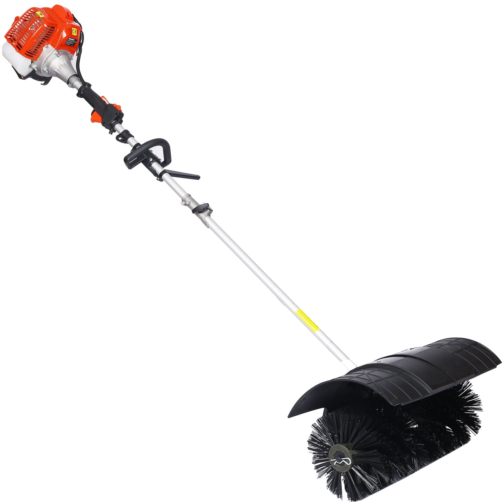 52cc Gas-Powered Snow Sweeper & Broom - 21" Wide Orange EPA-Certified 2 ...