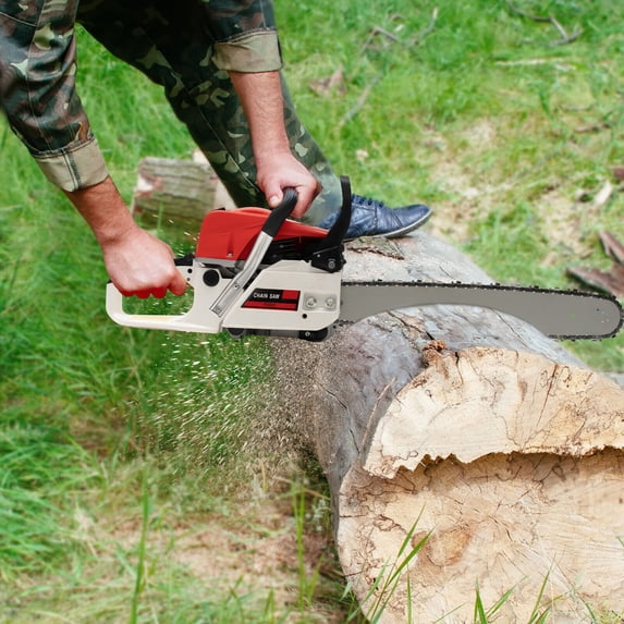 52cc Gasoline Chainsaw with 20-Inch Chain Bar, 2-Stroke Engine, 7500RPM ...