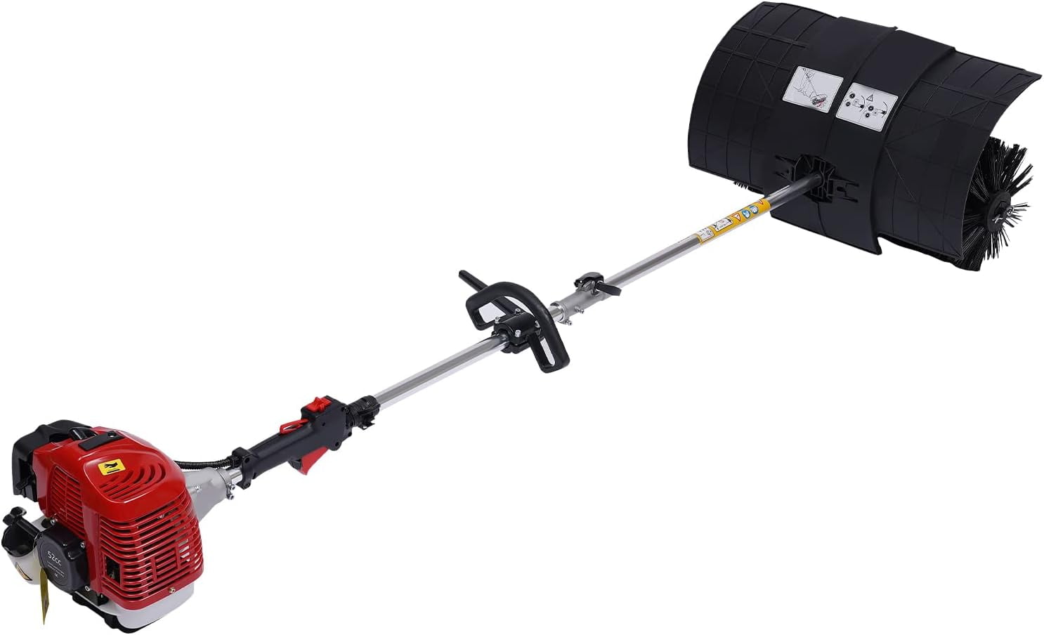 52cc Sweeper Broom Walk Behind Tractor 2 Stroke 2.3HP Engine Air Cooled ...