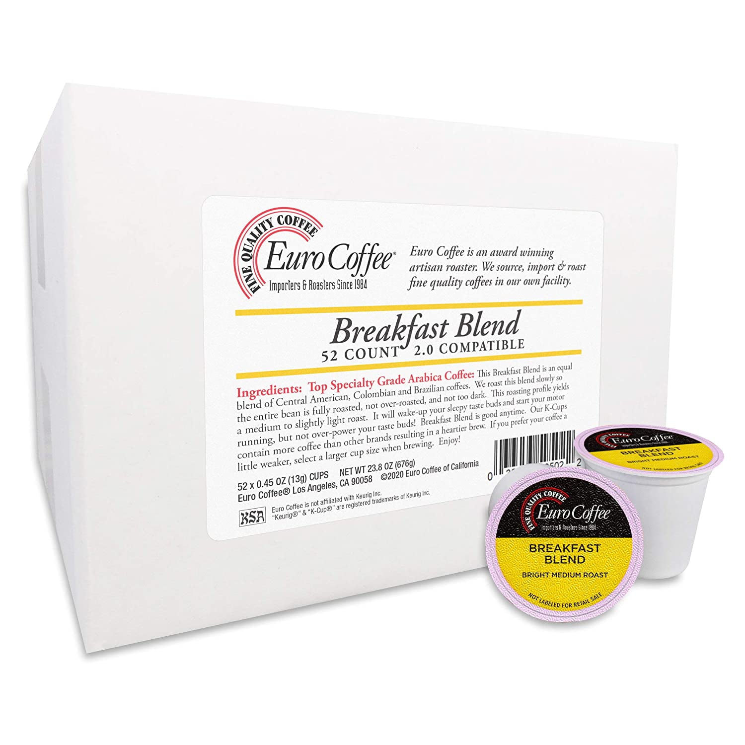 52ct Breakfast Blend – Medium Roast Coffee Pods – Smooth & Balanced ...