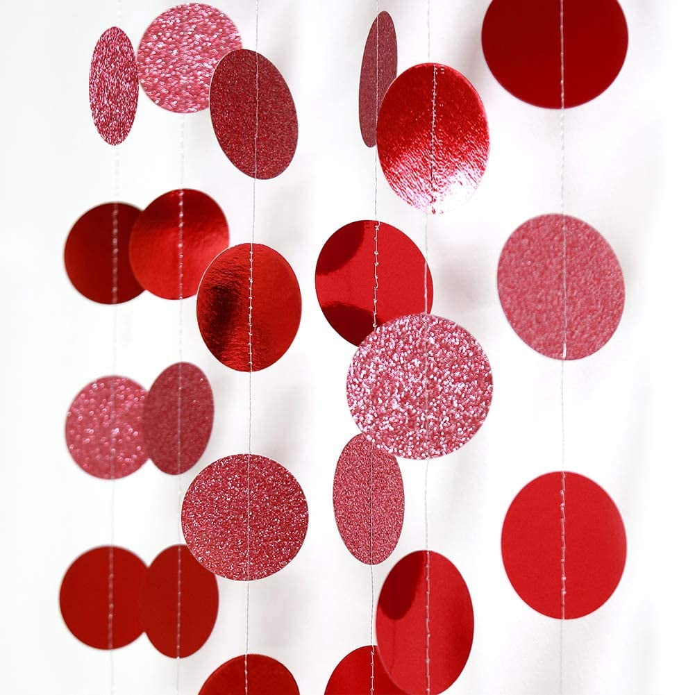 52ft Glitter Paper Circle Dots Garland Party Streamers, Bunting ...