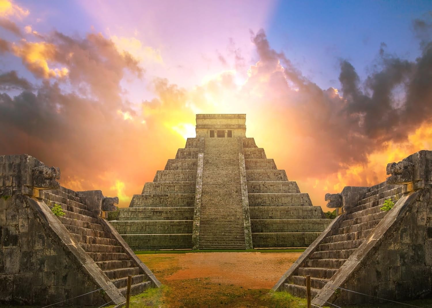 52in*60in Fabric Maya Chichen Itza Pyramid Backdrop for Photography ...