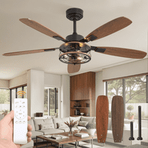 Lokivas 52" Modern Ceiling Fan with Light and Remote, Flush Mount with ...