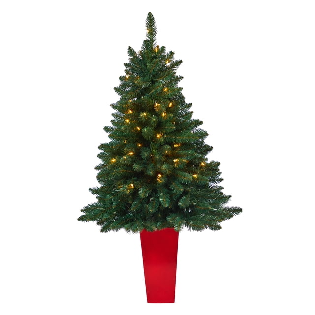 52in. Northern Rocky Spruce Artificial Christmas Tree with 100 Clear ...