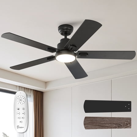 Home Decorators Merwry 52 in. White Ceiling Fan with Integrated LED and ...
