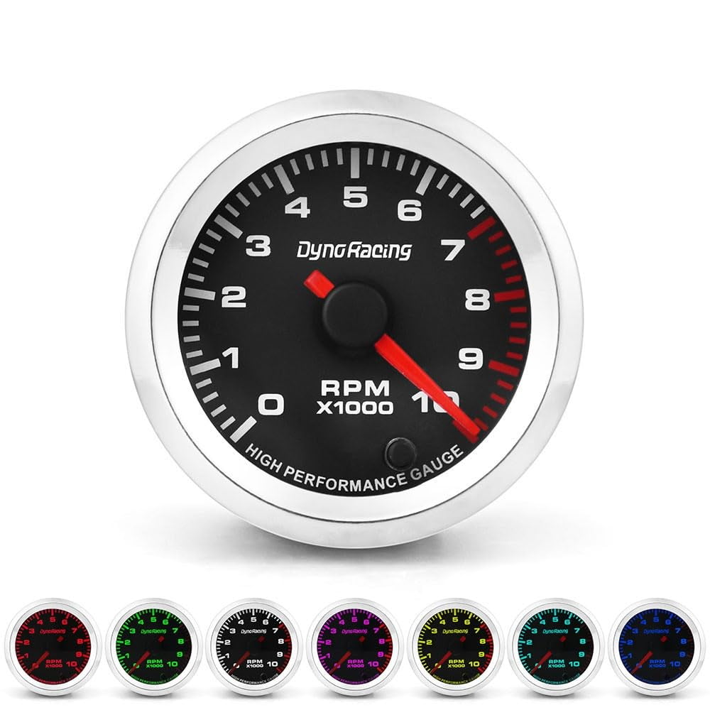 52mm/2" Car Tachometer Gauge Tacho Meter 0-10000 RPM Measuring Range 7 ...