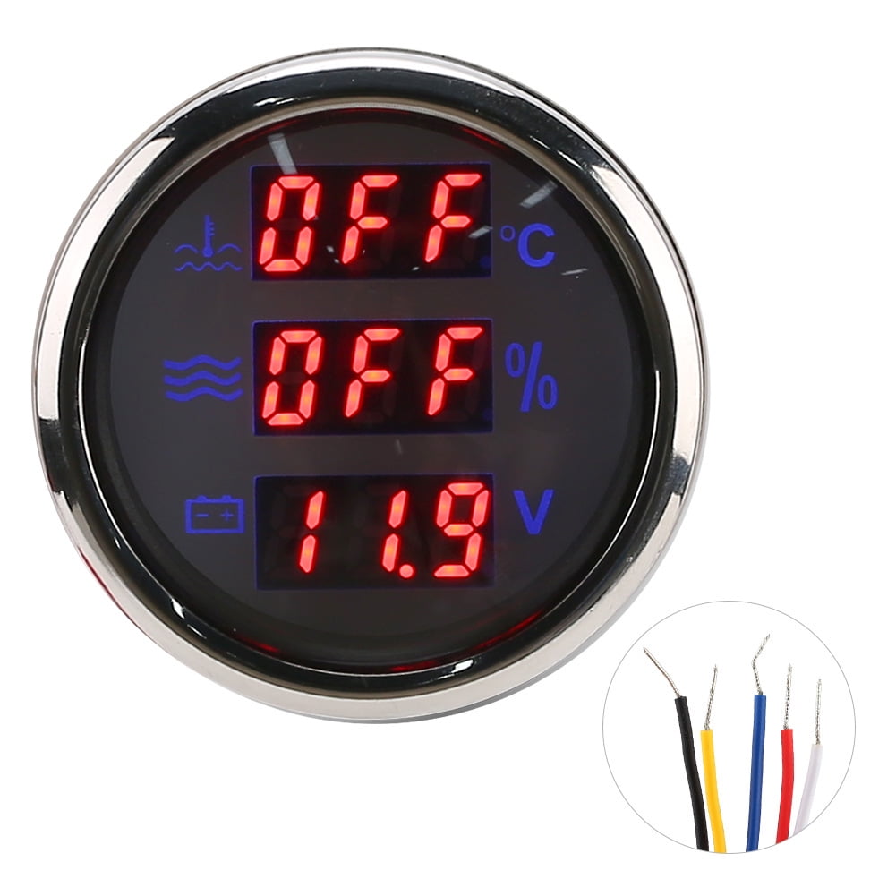 52mm/2in 3‑In‑1 Gauge Water Temperature Voltage Liquid Level Display ...