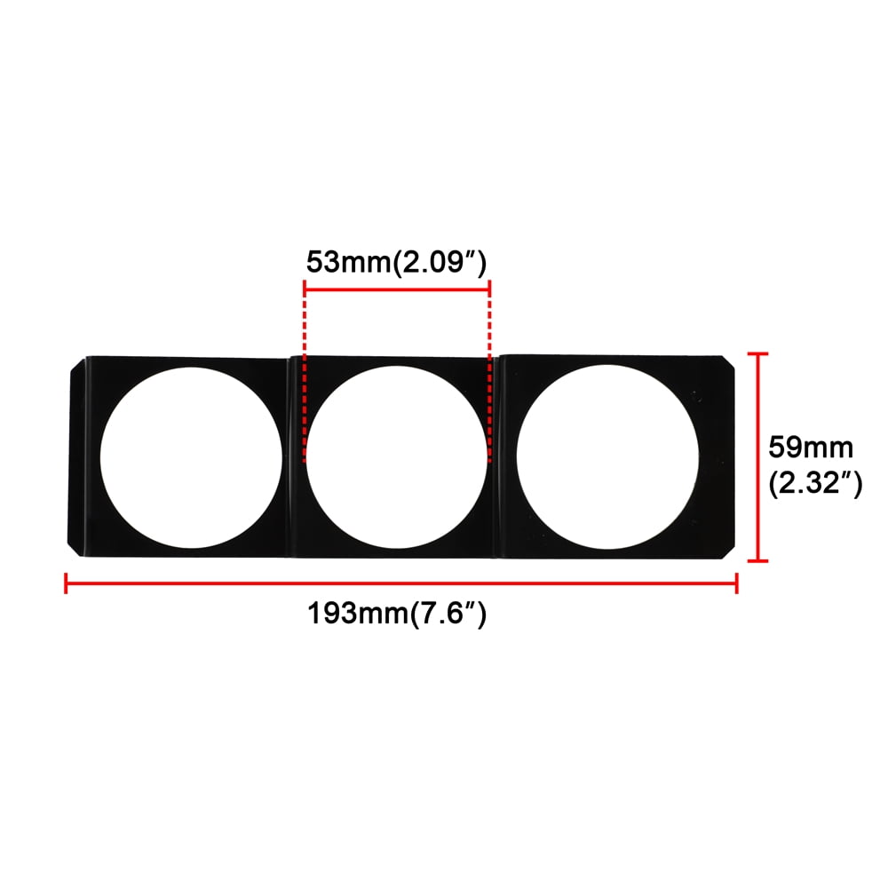 52mm 3 Hole Single DIN Radio Slot Face Pod Triple Gauge Meter Panel ...