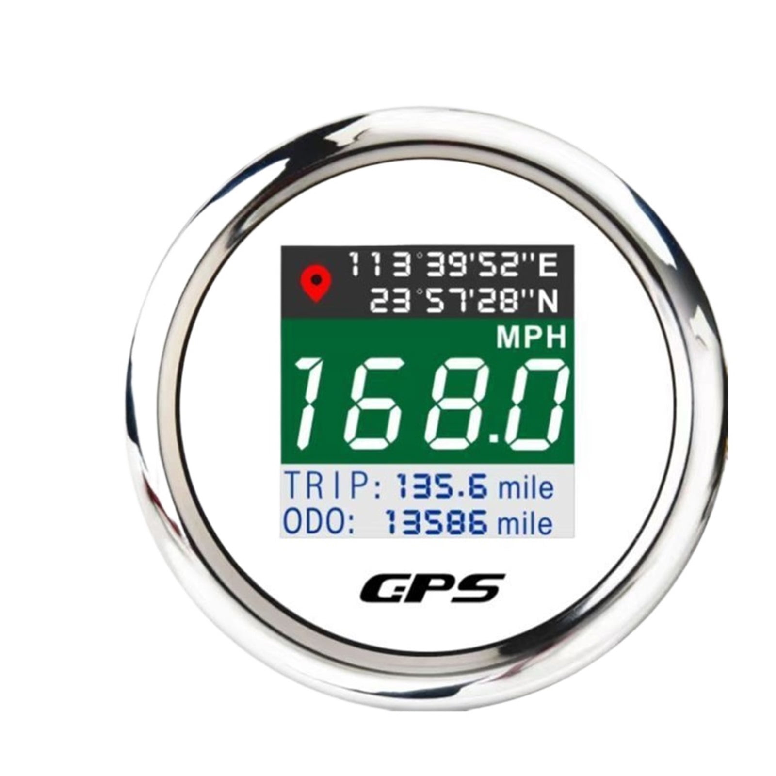 52mm/85mm Digital GPS Speedometer With GPS Antenna Adjustable Mph Knot ...