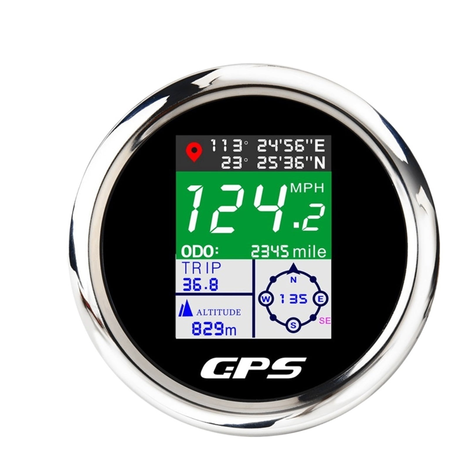 52mm/85mm TFT Screen Speed Gauge Digital GPS Speedometer Mph Knot Km/h GPS Antenna For ...