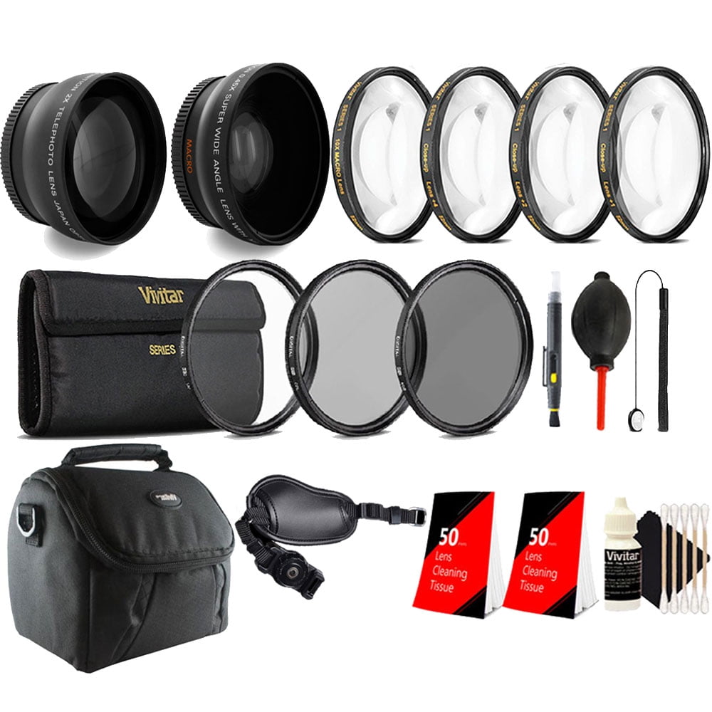 52mm Accessory Kit Bundle + DSLR Grip Strap for Nikon D3100 D3200 D3400 ...