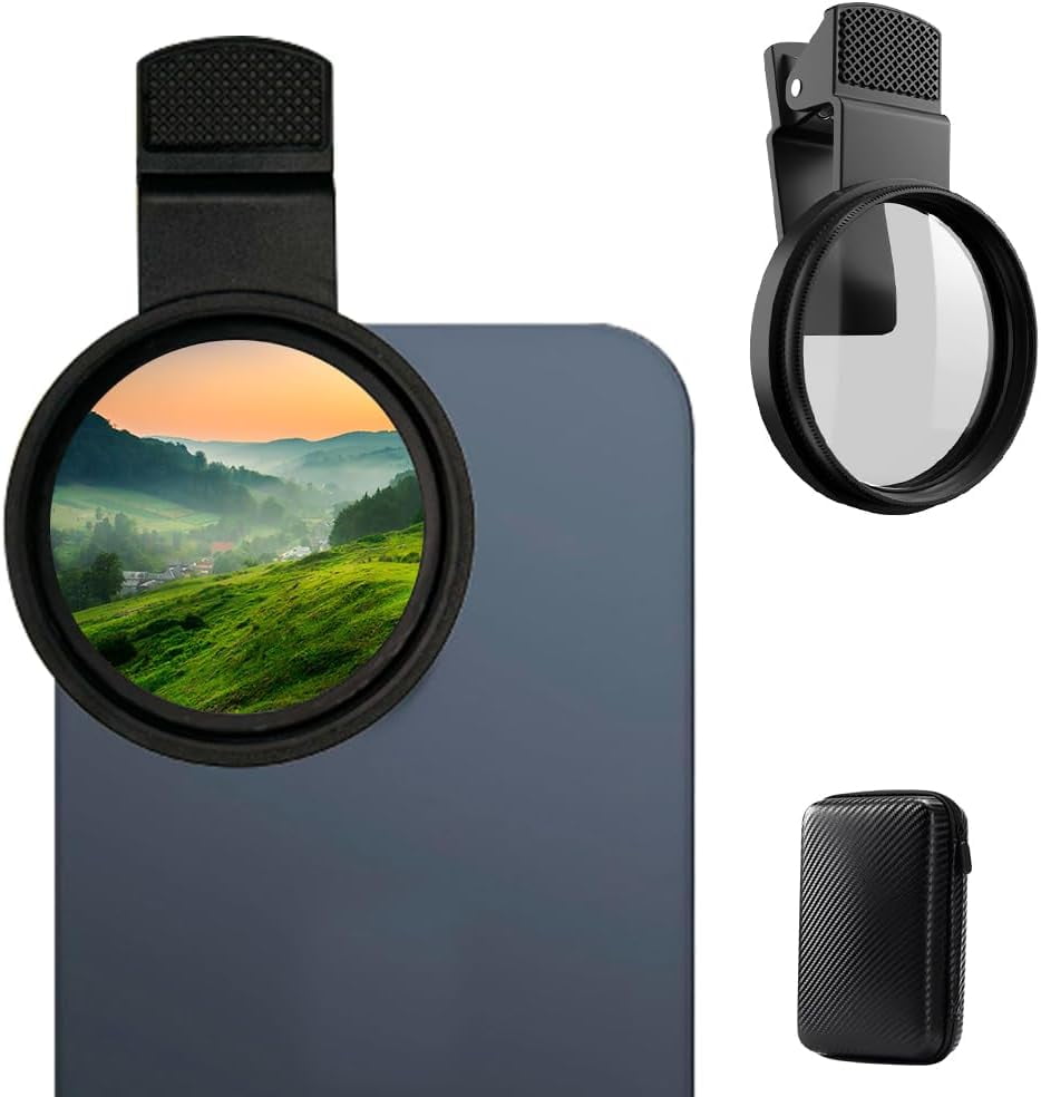 52mm Clip 0n Phone CameraLens Filter Kit, 2025 New Circular Polarizing ...