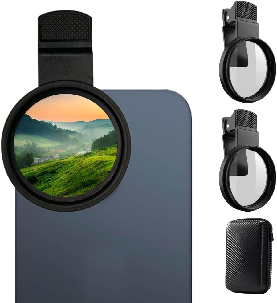 52mm Clip 0n Phone CameraLens Filter Kit, 2025 New Circular Polarizing ...