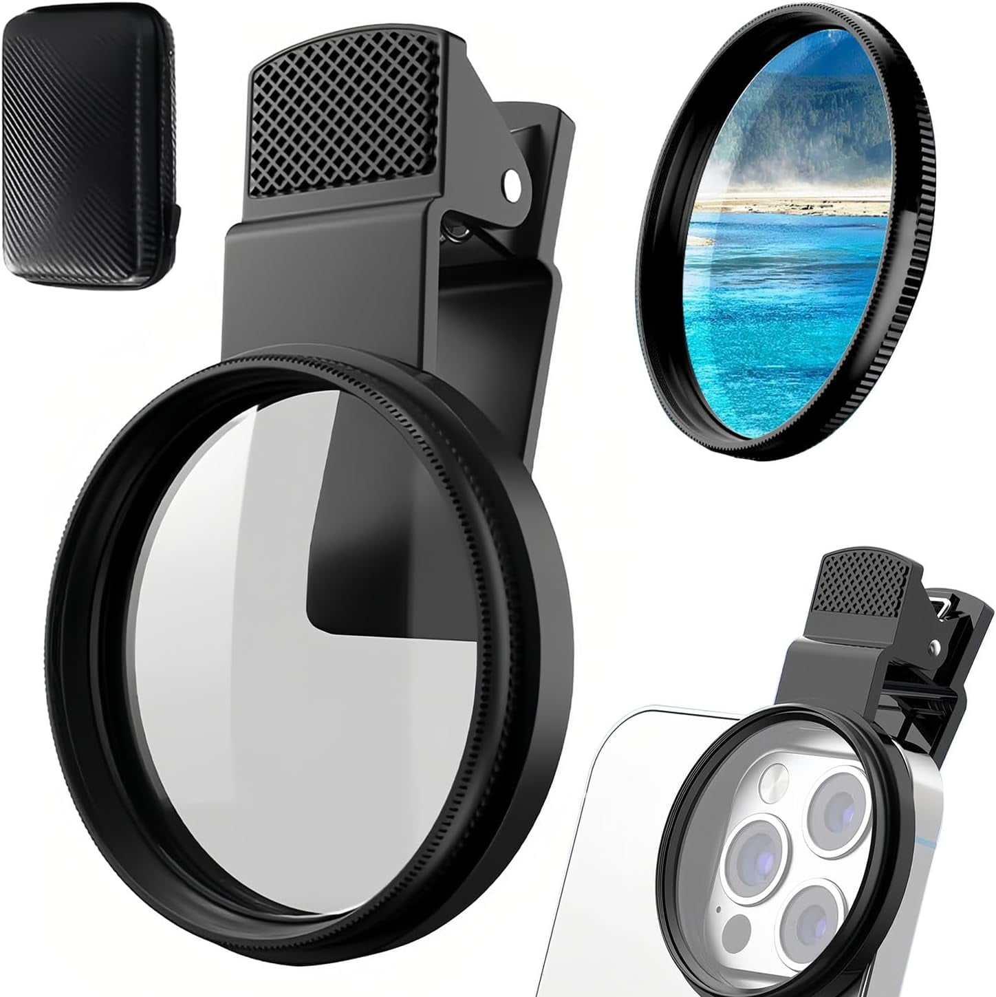 52mm Clip-On Phone CameraLens Filter Kit,2025 Upgrade Circular ...