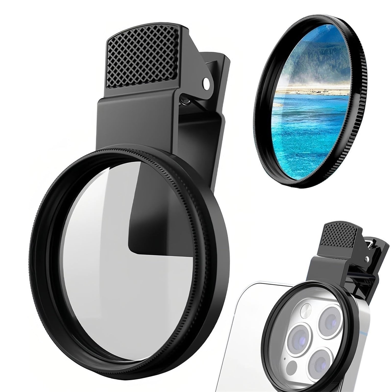 52mm Clip-On Phone CameraLens Filter Kit,2025 Upgrade Circular ...