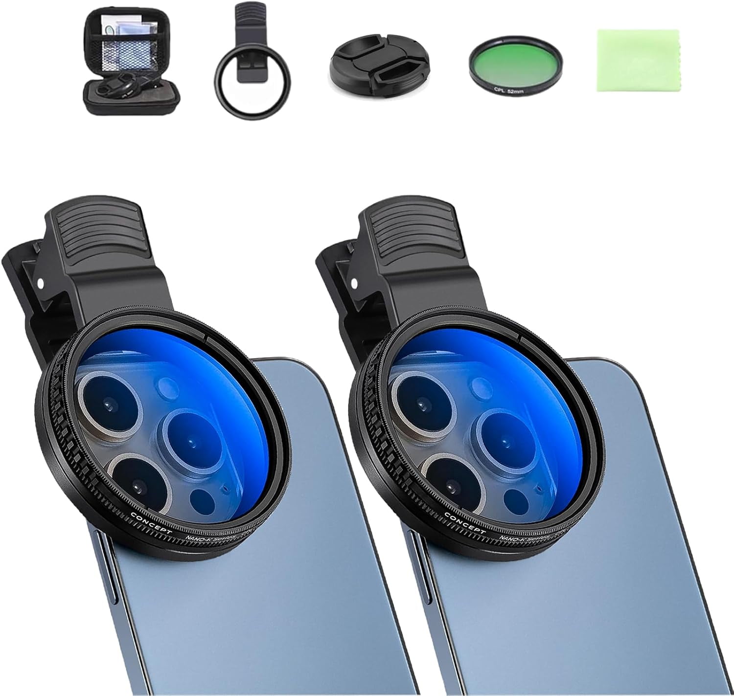 52mm Cpl Filter for Phone with Clip, 52mm Clip-0n CPL Phone Camera Lens ...