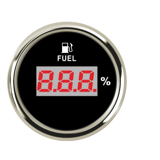 52mm Digital Fuel Level Gauge 240~33 Ohm Oil Liquid Tank Fuel Level Indicator 0~190 Ohm Fuel ...